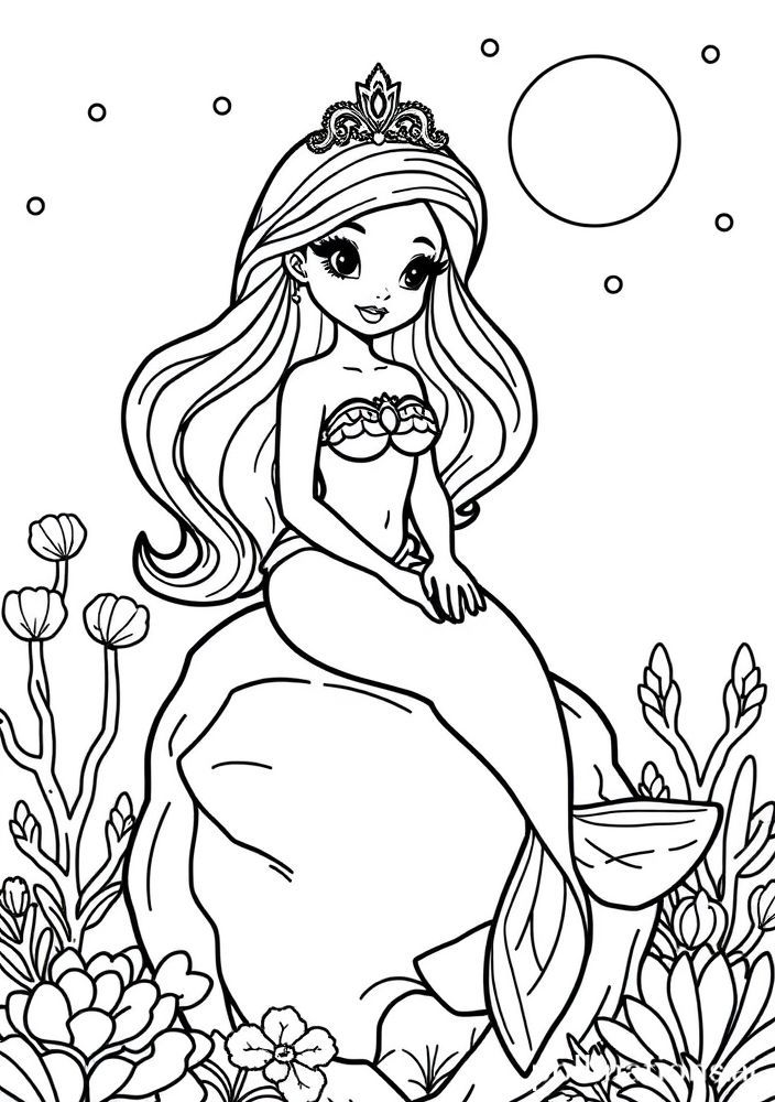 Coloriages De La Princesse Ariel Gratis Tekening Om Af Te Drukken