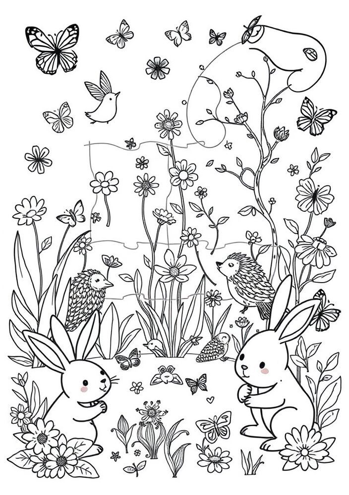 Desenho de Borboleta e Libélula para colorir