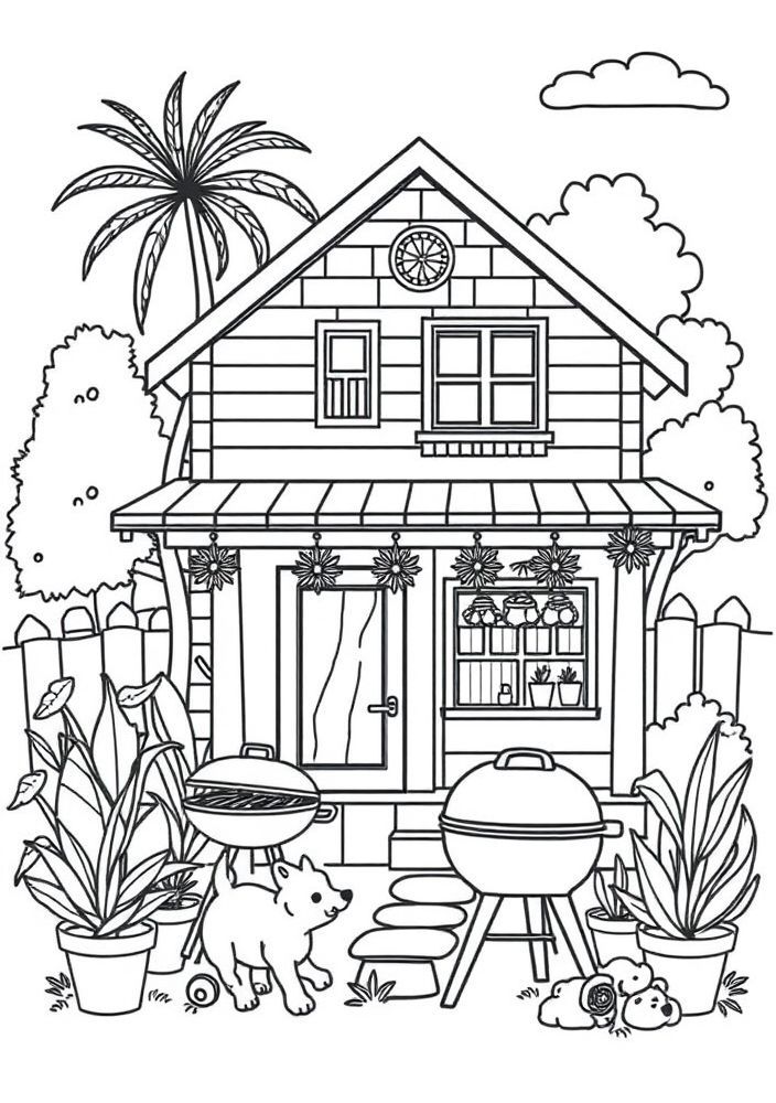 Disegni Da Colorare Casa Invernale Disegni Da Colorare Decorato
