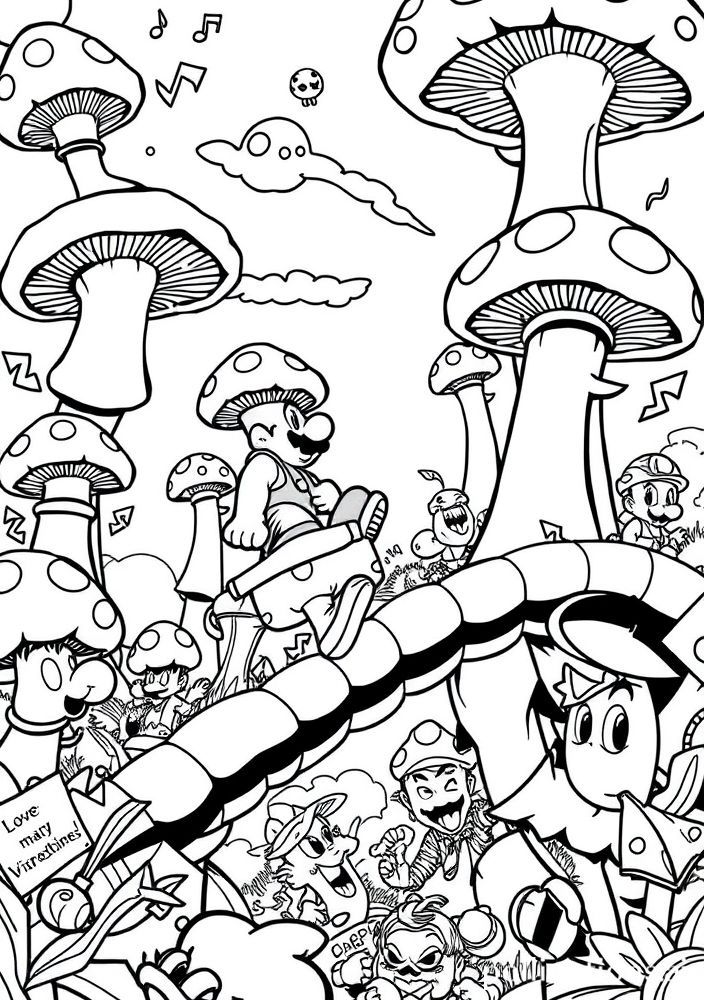 Desenho do Mario em uma aventura pelo mundo para colorir