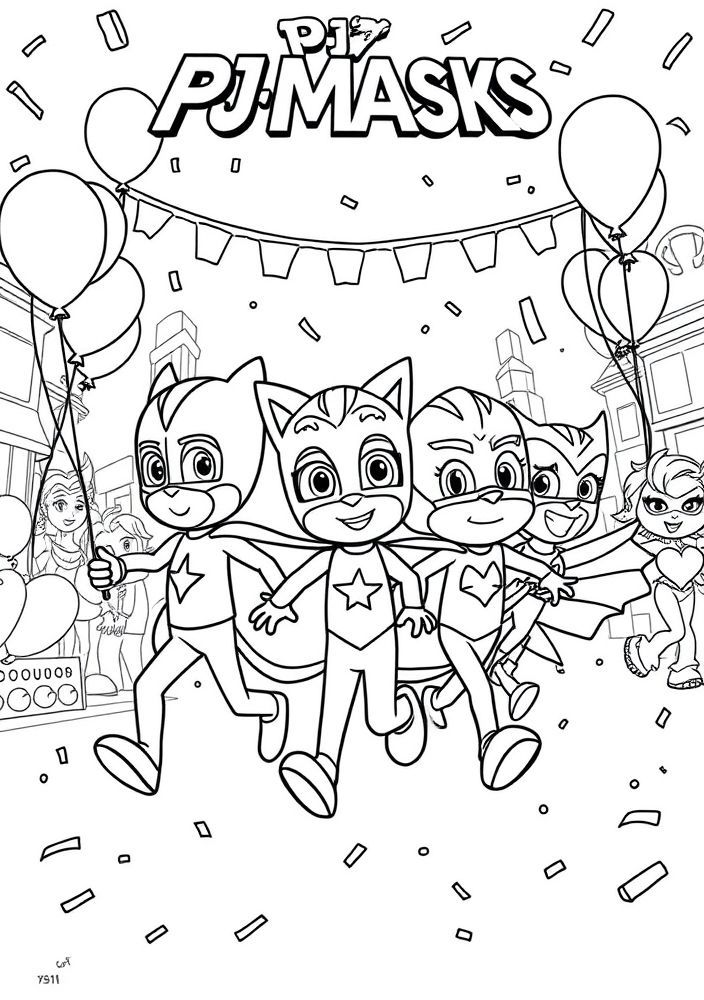 PJ Masks Hero Parade Coloring Pages